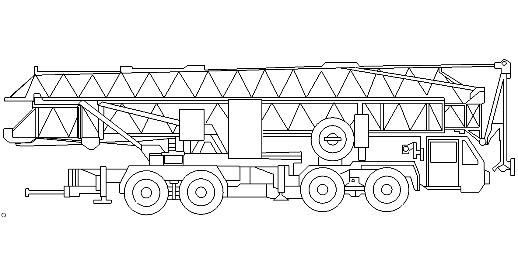 Kranfahrzeug - mobile crane – DXF/DWG Datei kostenlos herunterladen ...