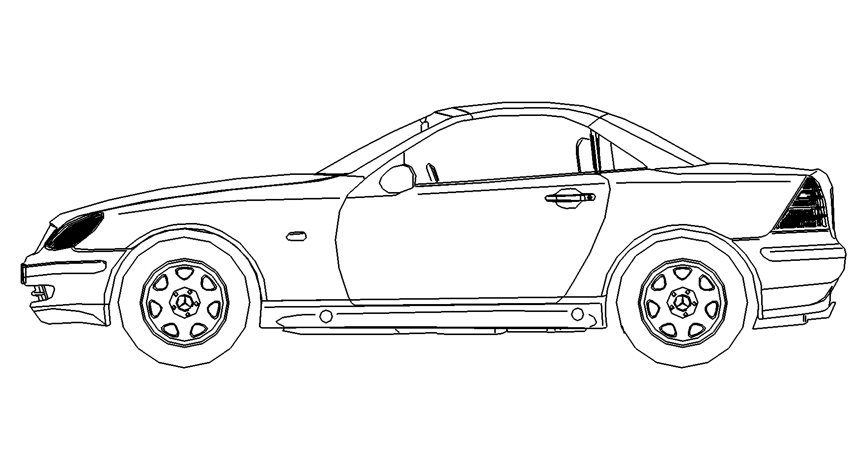Mercedes Seite – DXF/DWG Datei kostenlos herunterladen | DXF Downloads