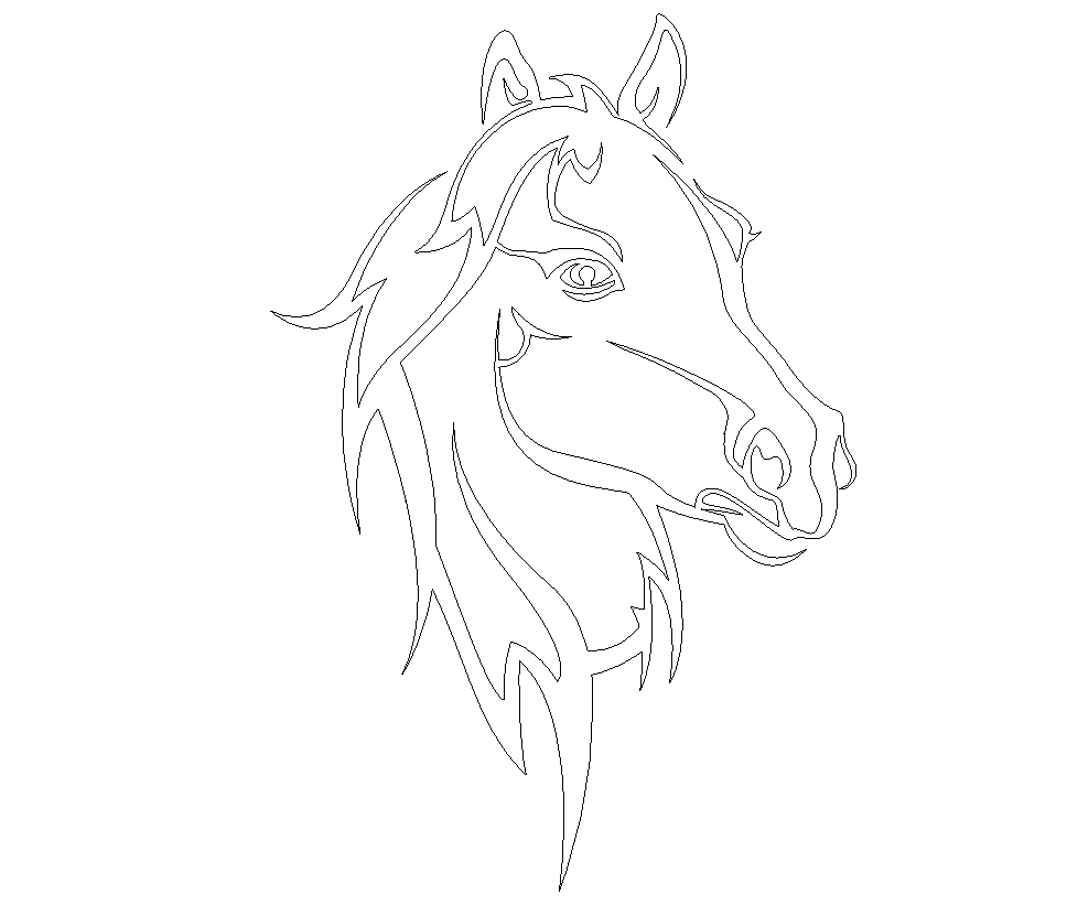 Pferd - Horse – DXF/DWG Datei kostenlos herunterladen | DXF Downloads
