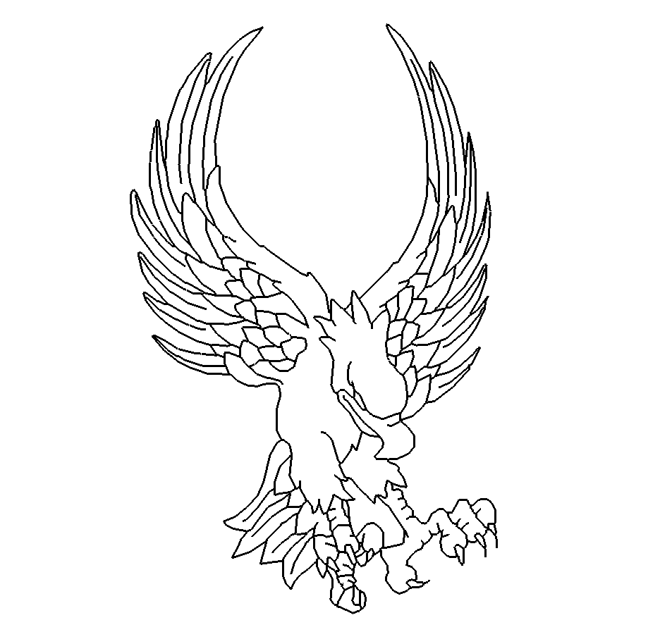 Angreifender Adler - Attacking Eagle – DXF/DWG Datei kostenlos ...