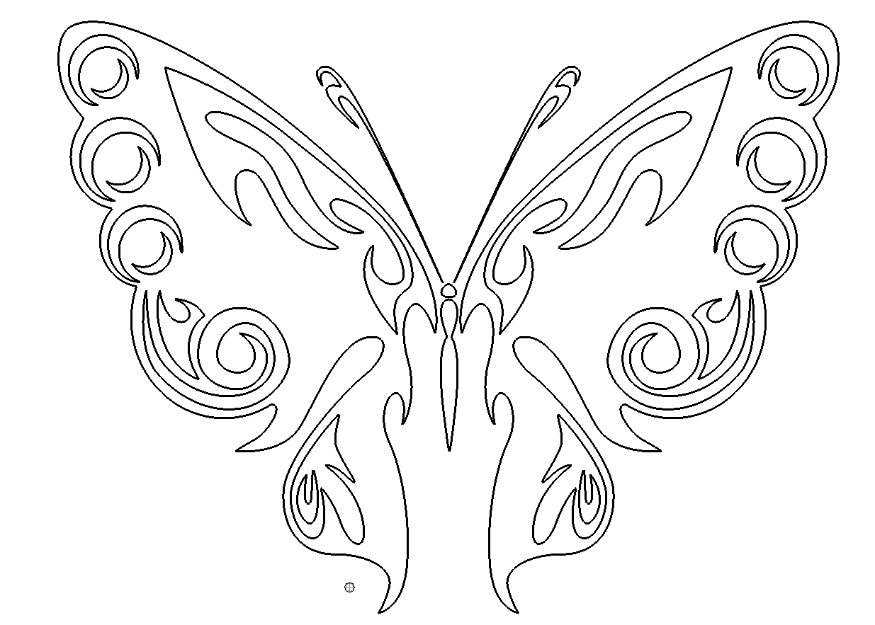 Schmetterling - butterfly – DXF/DWG Datei kostenlos herunterladen | DXF ...