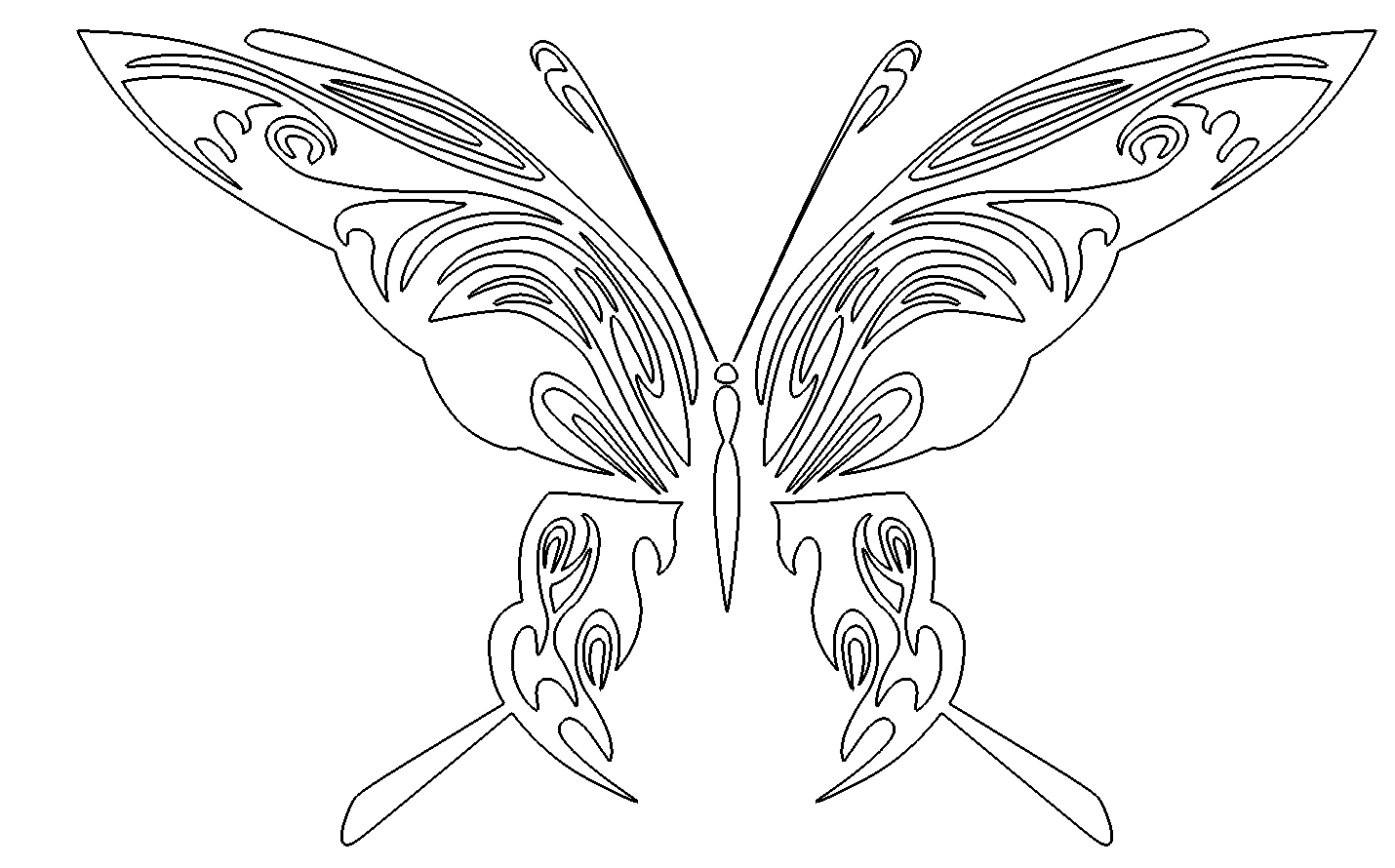 Schmetterling - butterfly – DXF/DWG Datei kostenlos herunterladen | DXF ...