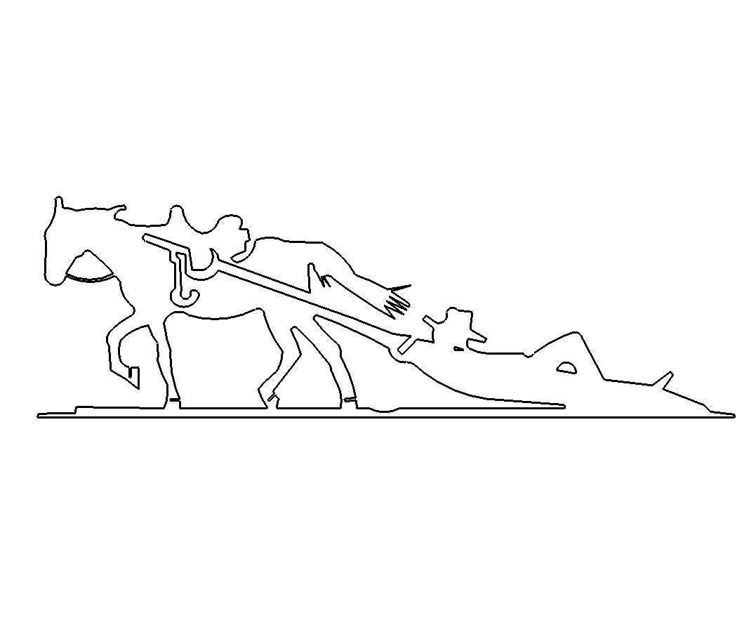 Pferd mit Cowboy – DXF/DWG Datei kostenlos herunterladen | DXF Downloads