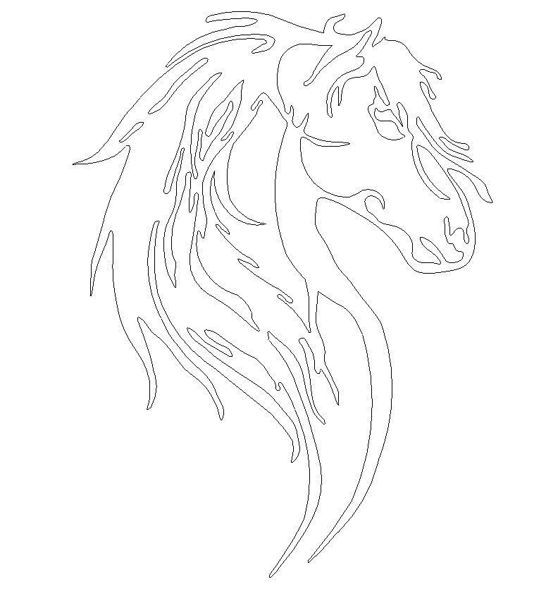 Pferd Kopf dxf dwg Vorlagen Downloads kostenlos