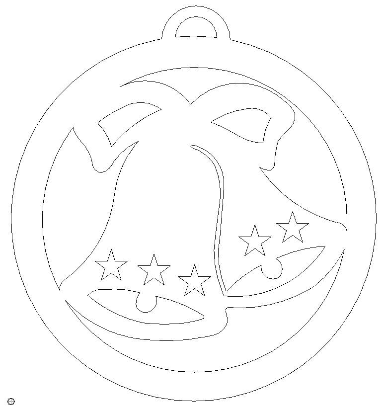 Weihnachten Glocke mit Sterne Anhänger – DXF/DWG Datei kostenlos ...